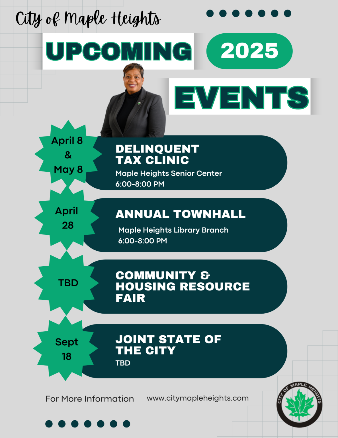 2025 Upcoming Events – City of Maple Heights
